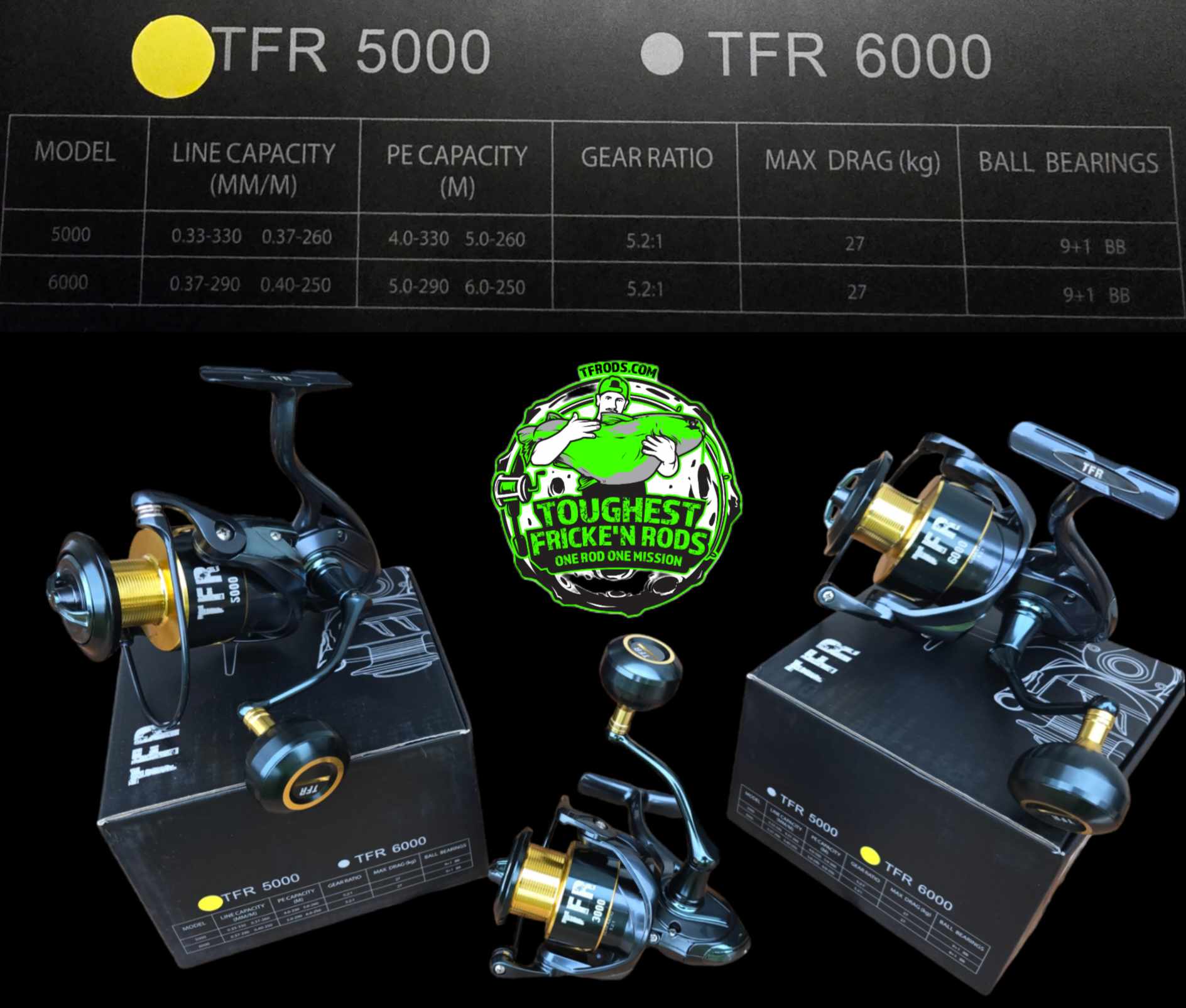 TFR FRESH/SALTWATER SPINNING REELS – Toughest Fricke’N Rods